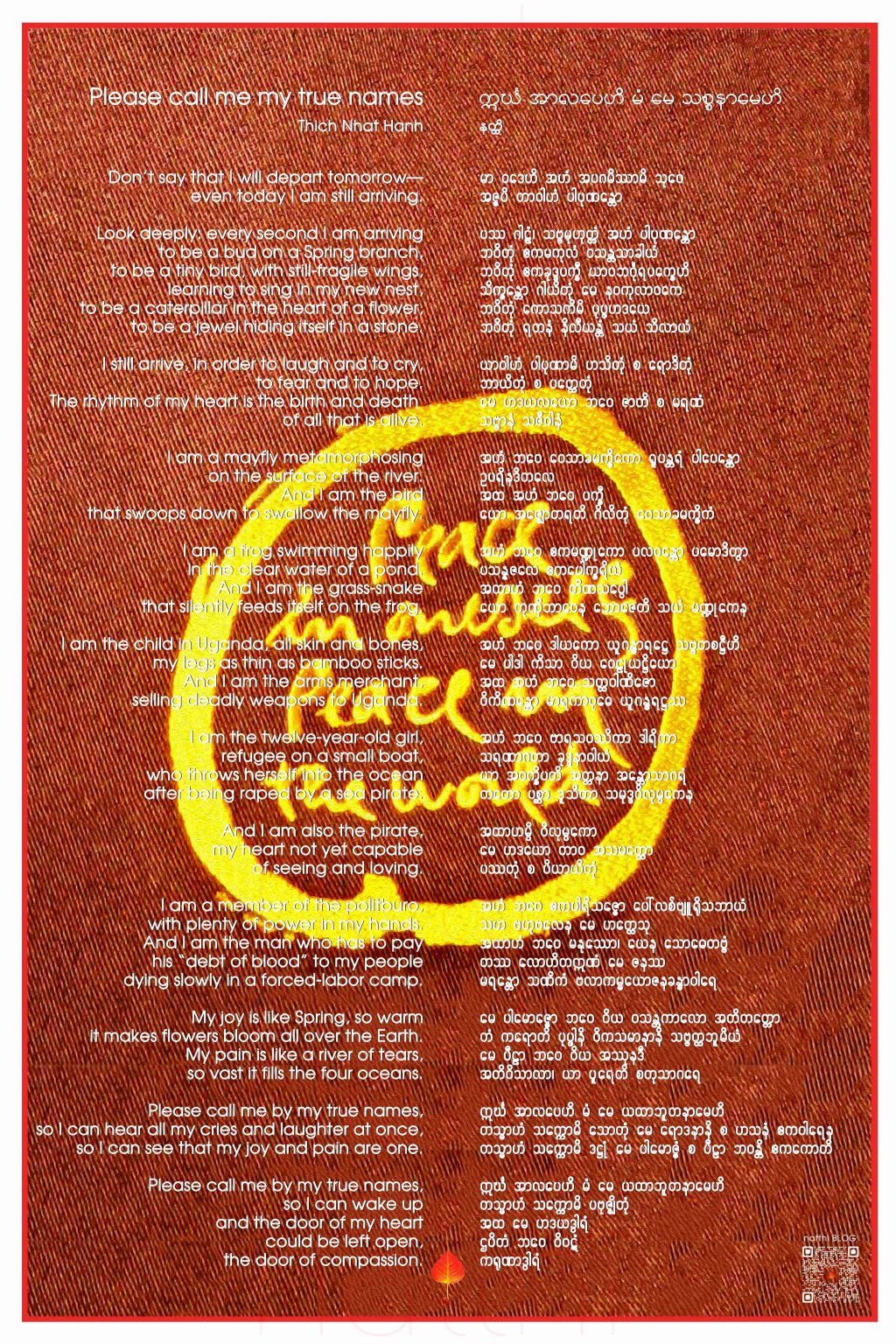 Thich Nhat Hanh-Please Call Me By My True Names (ပါဠိ) – natthi